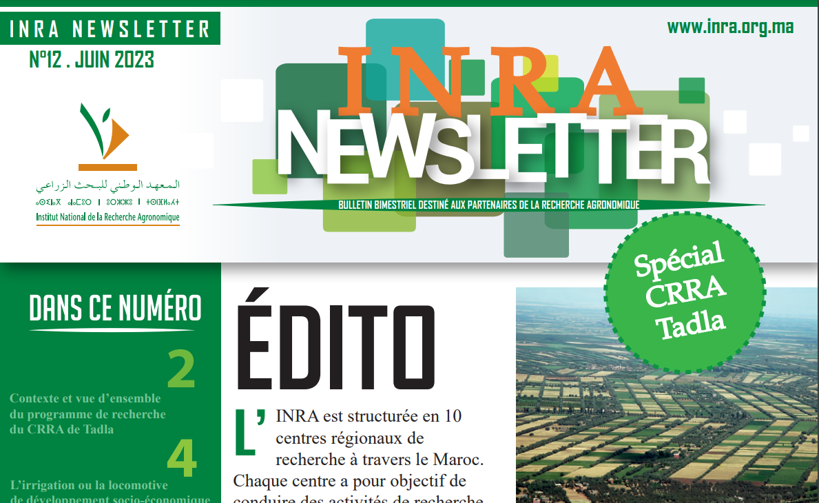 INRA Newsletter spécial CRRA Tadla ! – AgriMaroc.ma